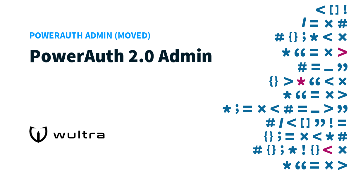 Powerauth 20 Admin Wultra Developer Portal